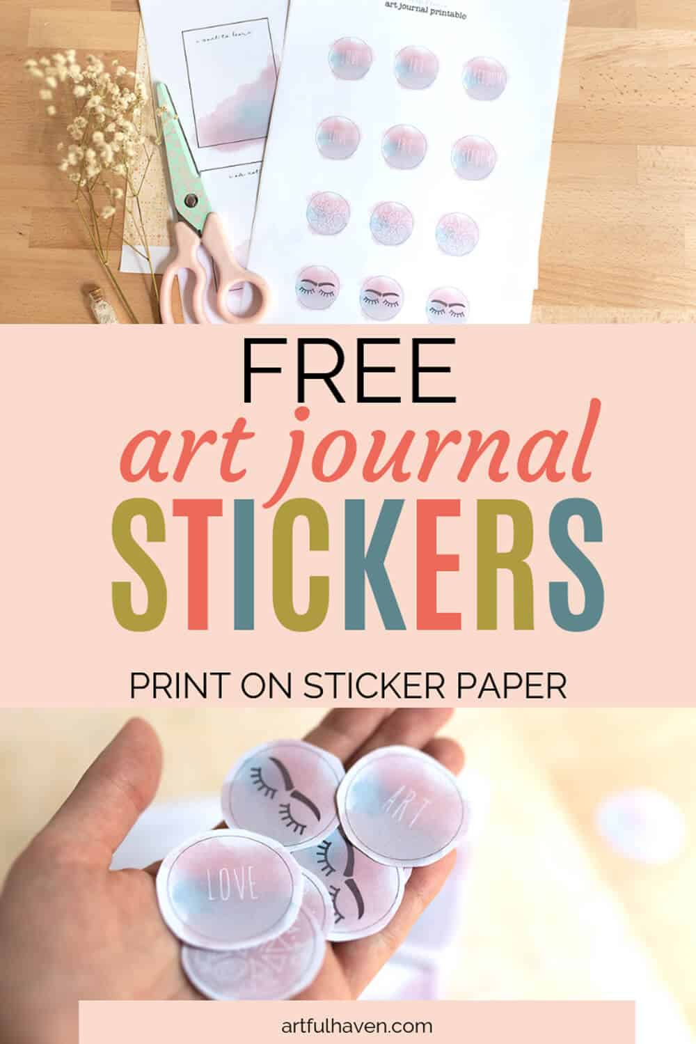 Free Printable Watercolor Stickers For Your Art Journal - Artful Haven