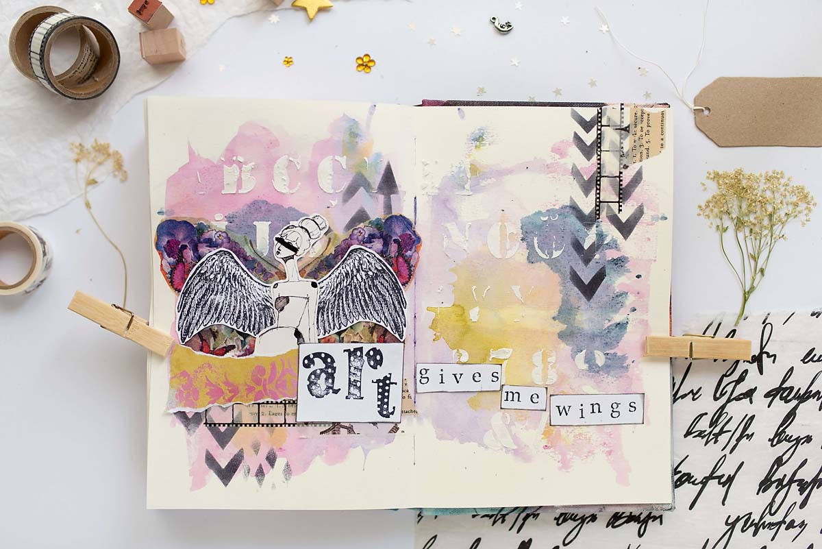 The Simplest Mixed Media Art Journal Tutorial - Step By Step - Artful Haven